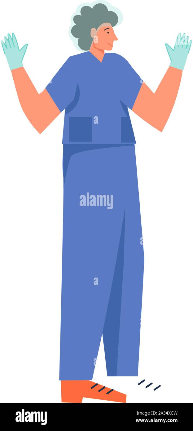 Surgeon ready to operate, vector flat style design illustration Stock ...