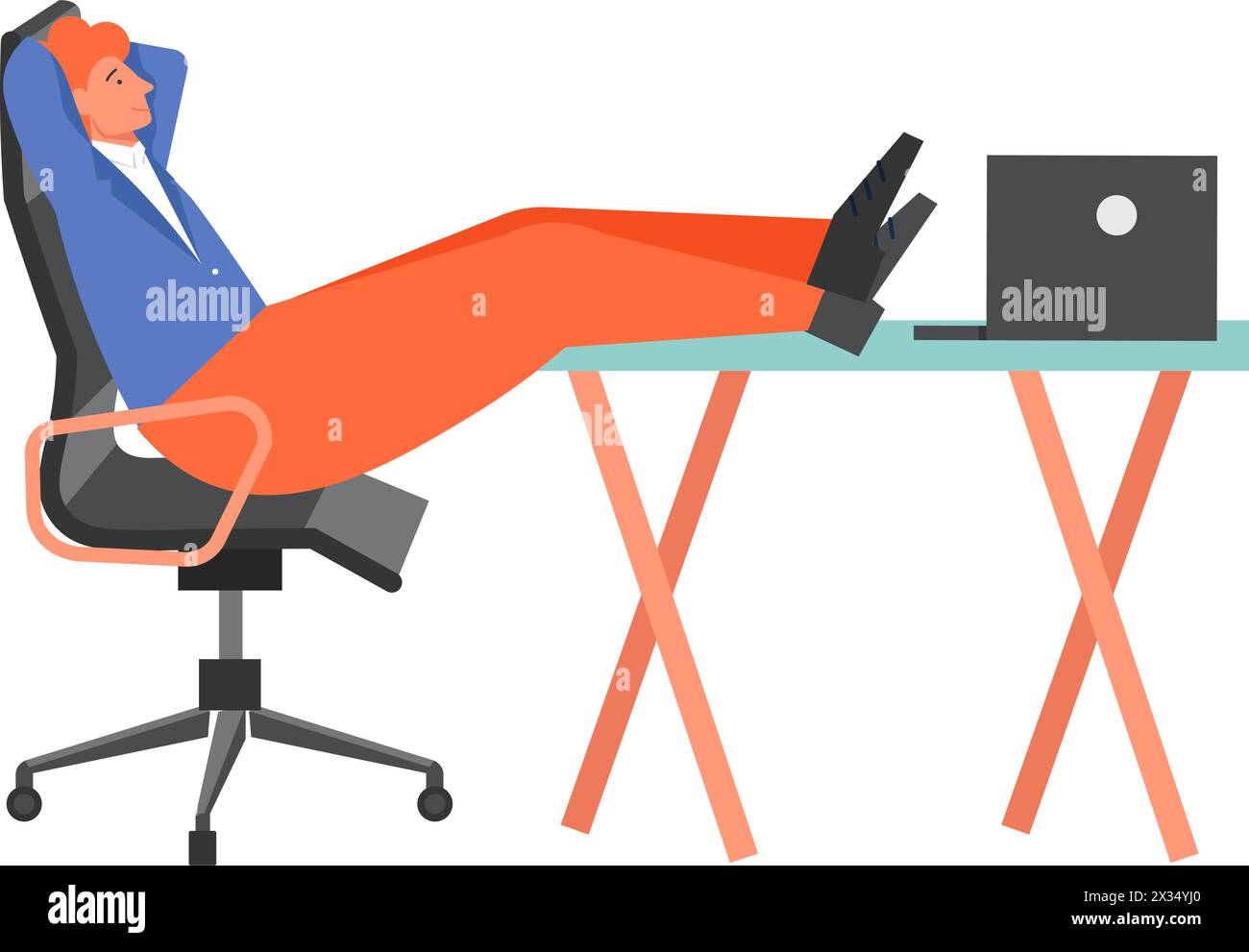 Businessman taking rest, vector flat style design illustration Stock ...