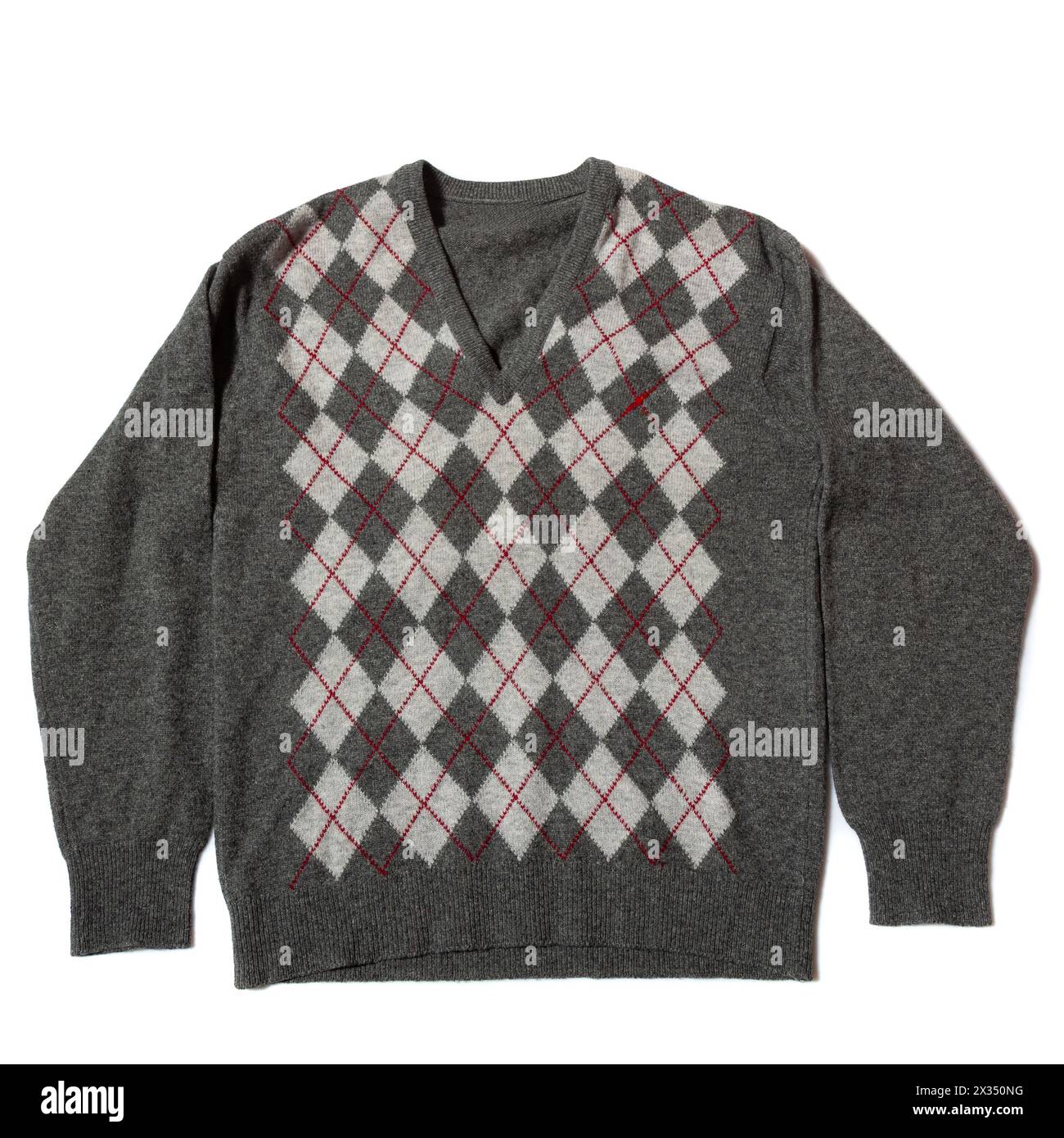 Vintage wool jumper on white background Stock Photo - Alamy