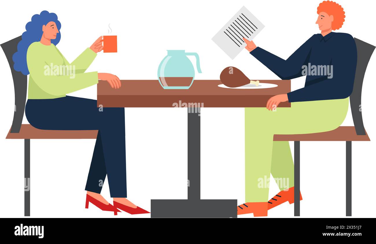 Restaurant dinner, vector flat style design illustration Stock Vector ...