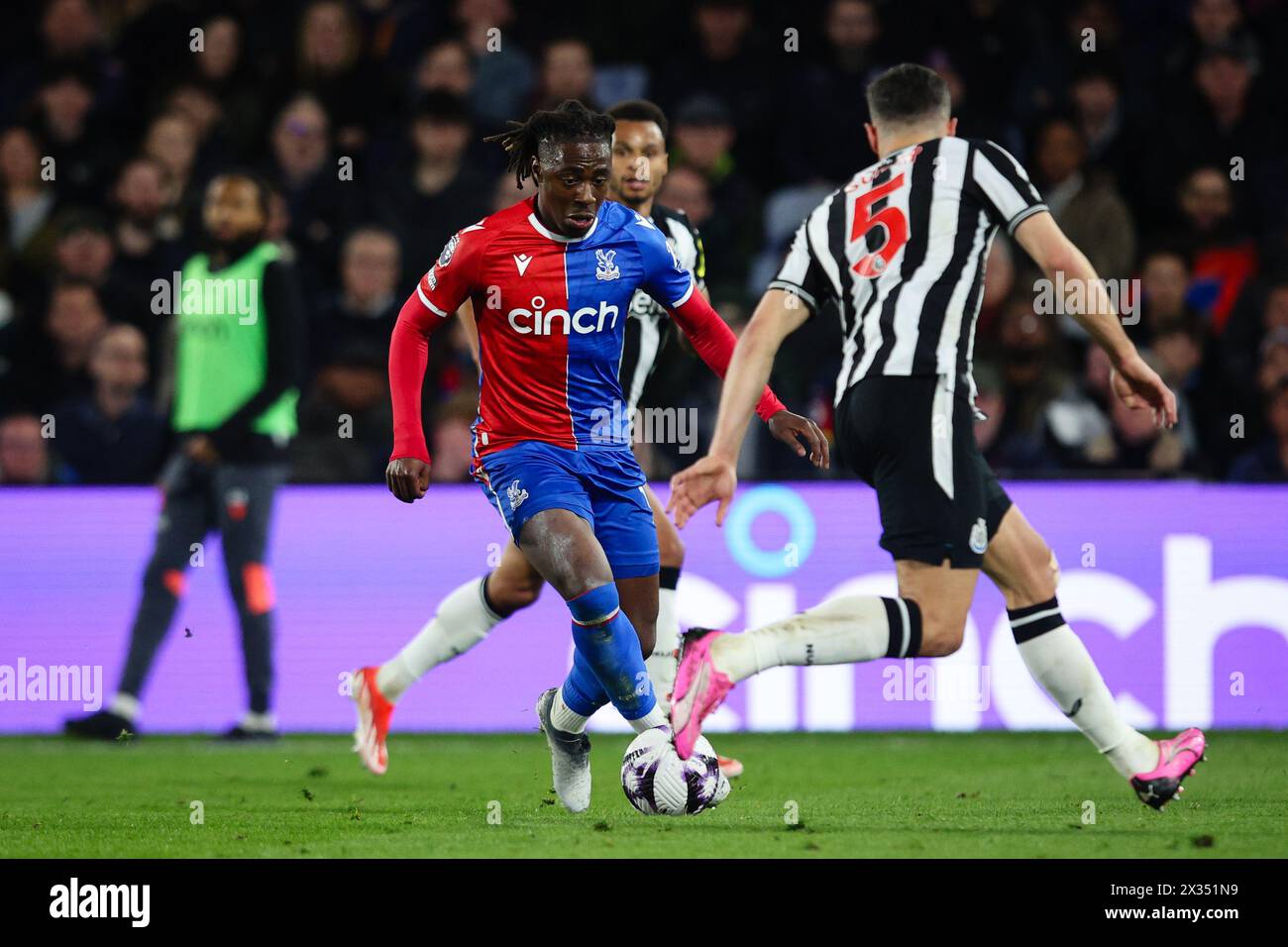 LONDON, UK - 24th Apr 2024: Eberechi Eze of Crystal Palace in action ...