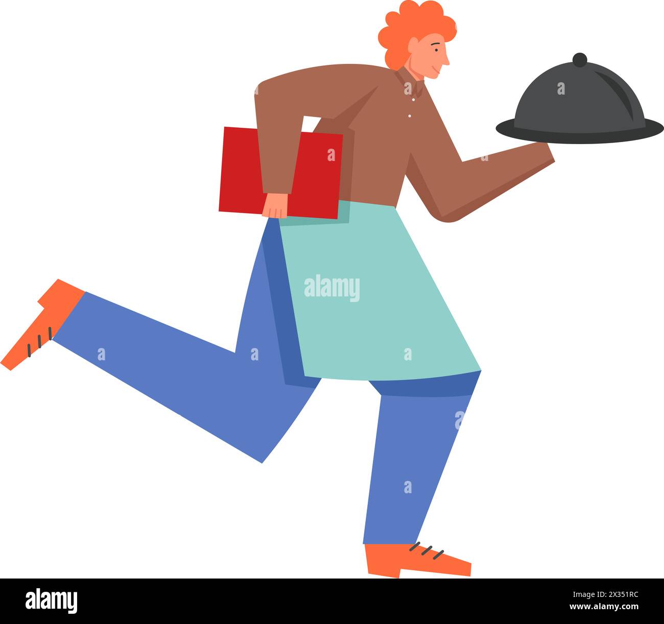 Restaurant waiter, vector flat style design illustration Stock Vector ...