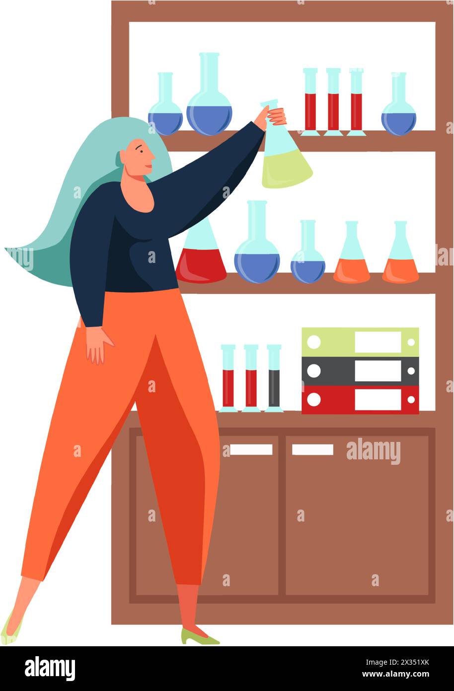 Science people in lab, vector flat isolated illustration Stock Vector ...