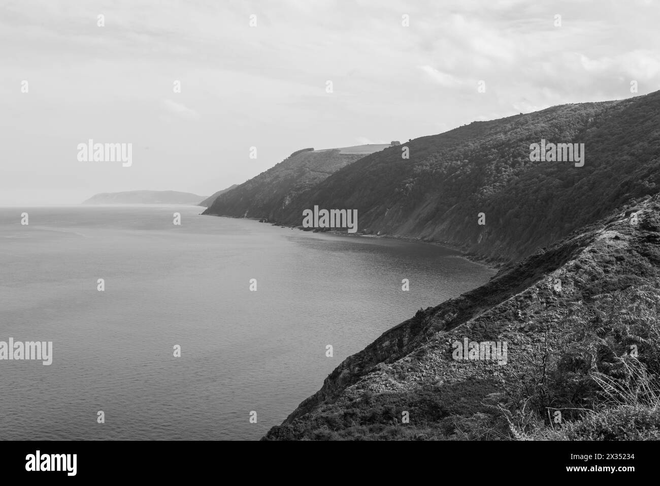 Landscape photo of the coastline at Foreland Point on the north Devon ...