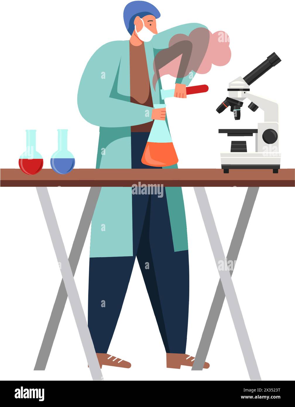 Science people in lab, vector flat isolated illustration Stock Vector ...
