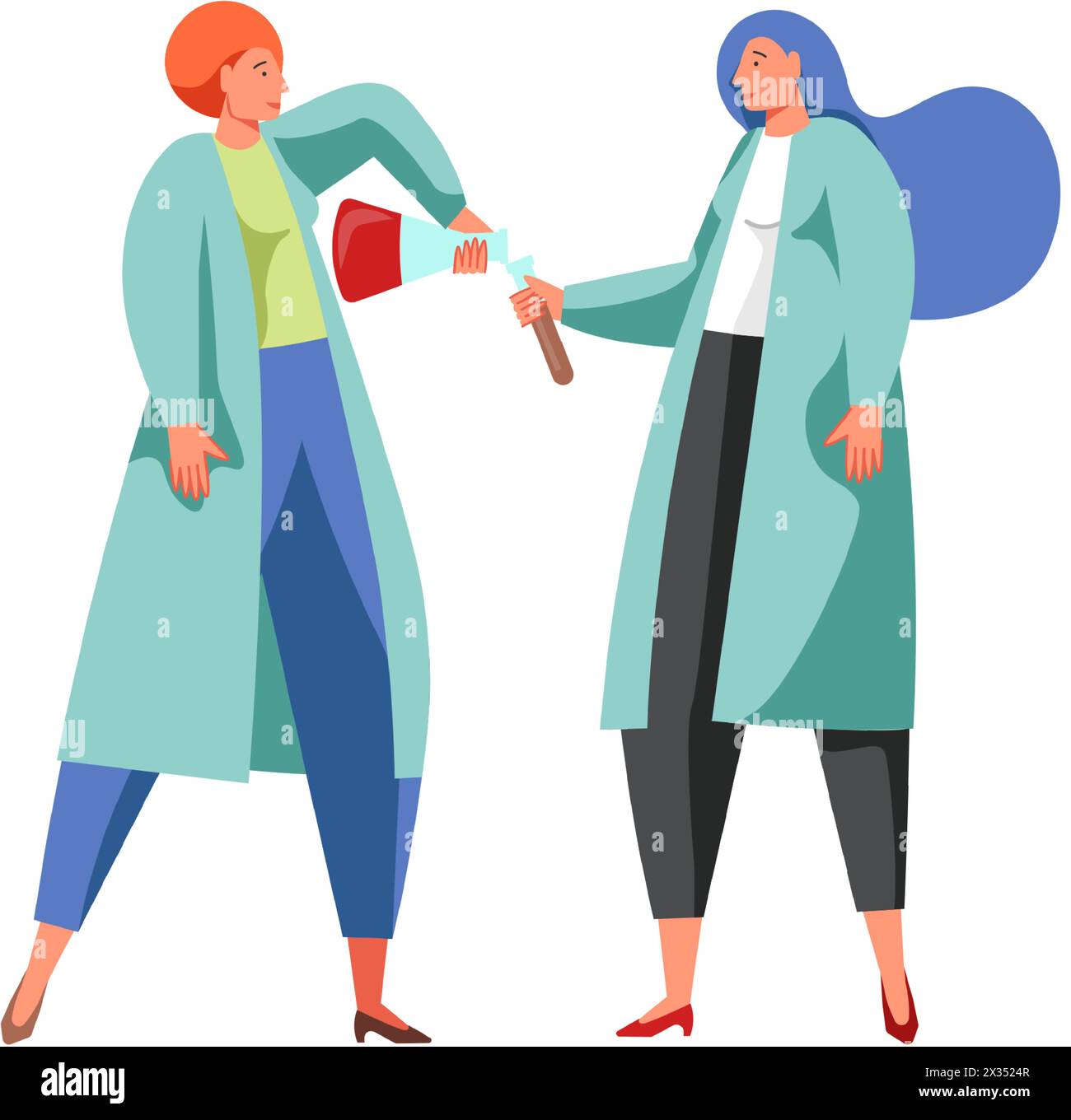 Science people in lab, vector flat isolated illustration Stock Vector ...