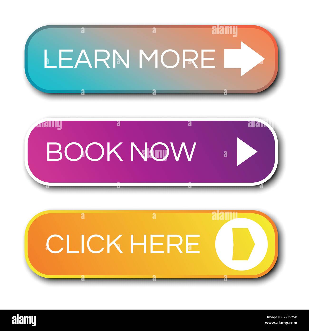 Set of three modern gradient buttons with shadows. Read more Buttons ...