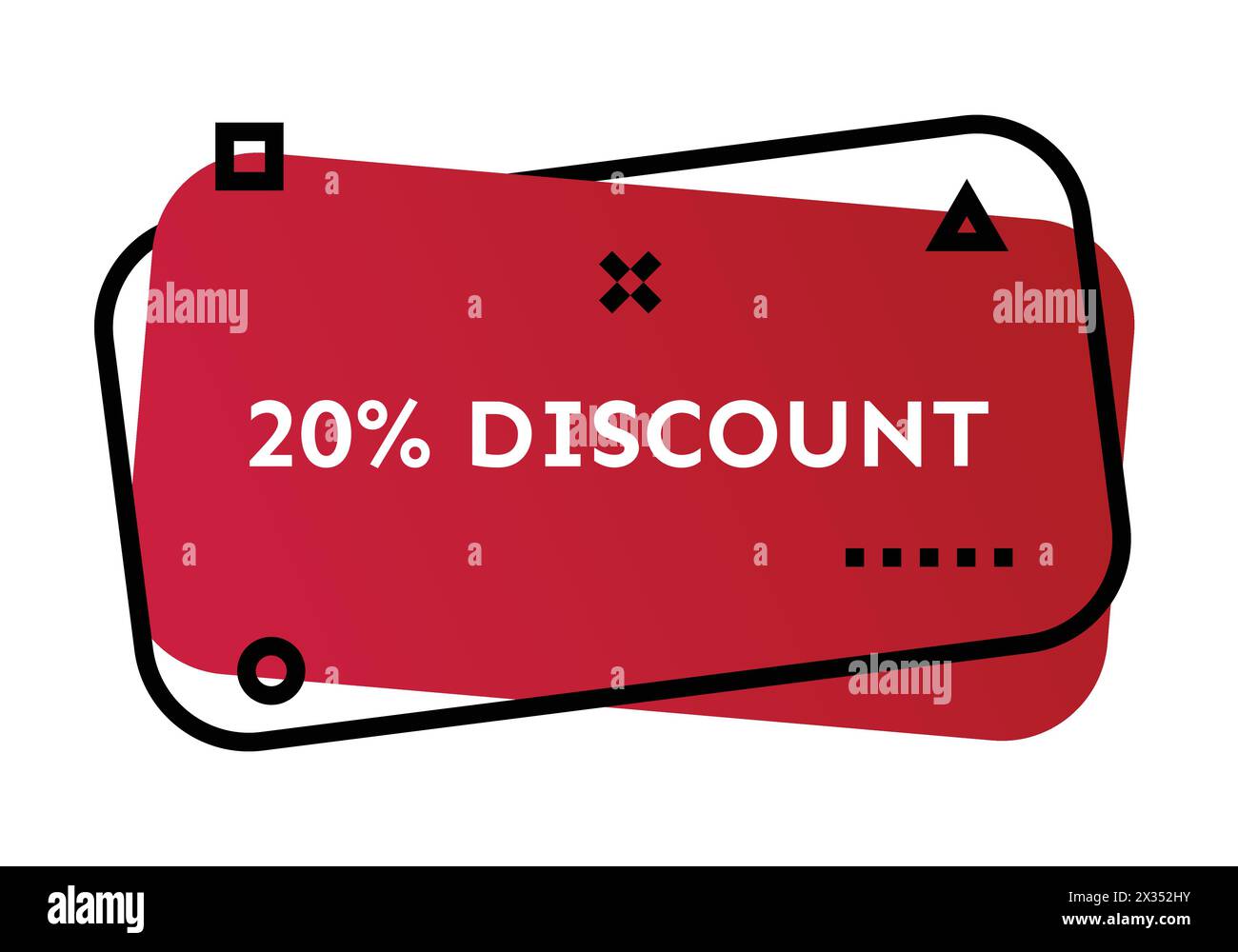 20% discount red geometric trendy banner. Modern gradient shape with ...