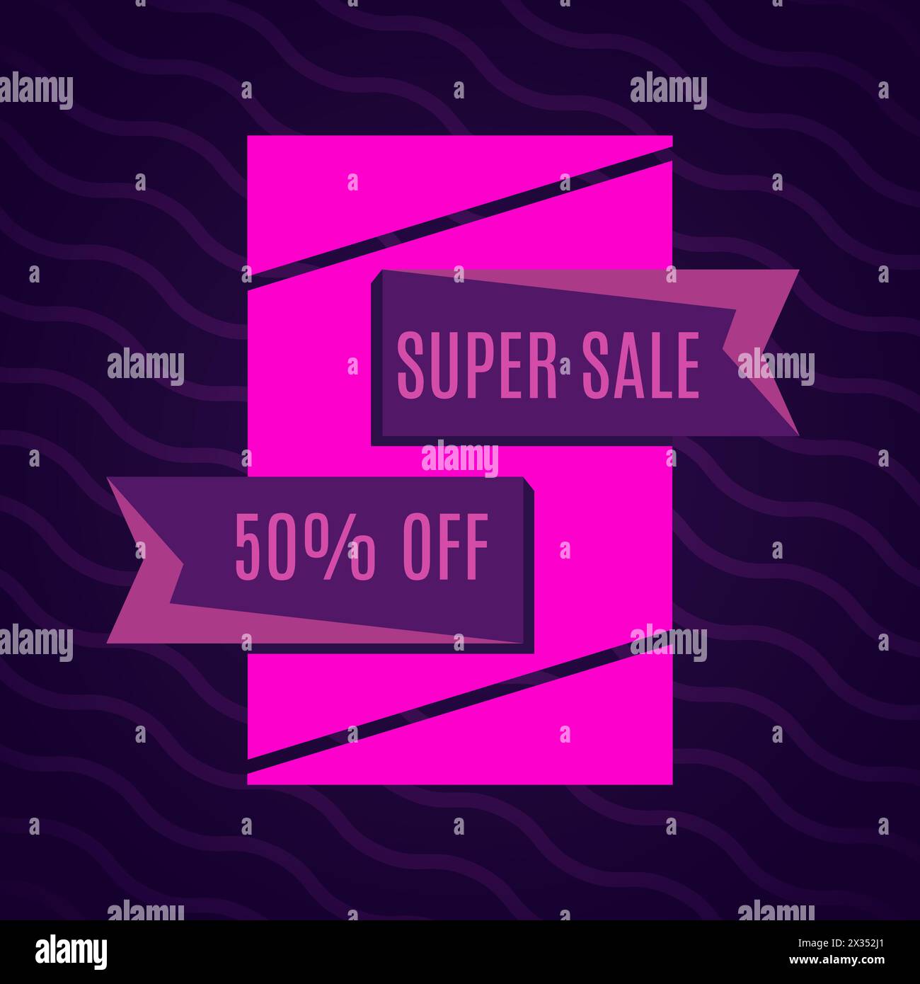 Super sale pink bannes on dark pink background. Vector background with ...