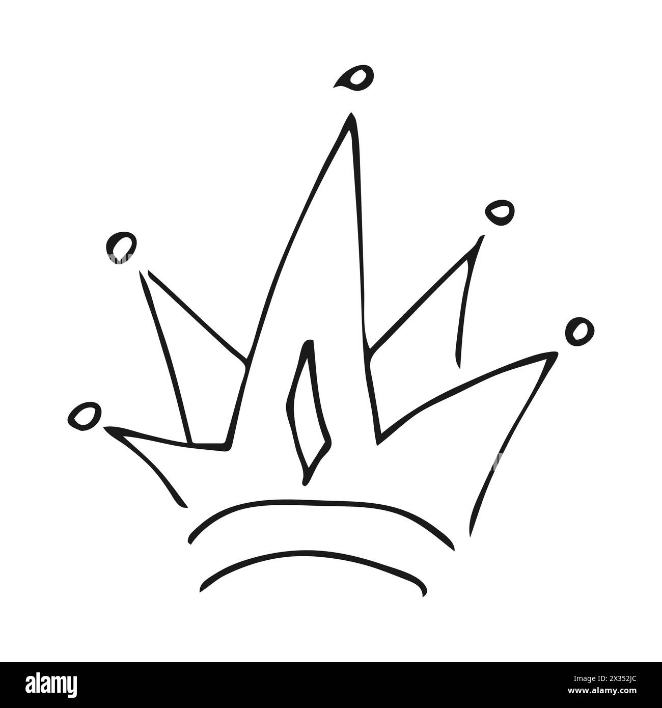 Hand drawn crown. Simple graffiti sketch queen or king crown. Royal ...