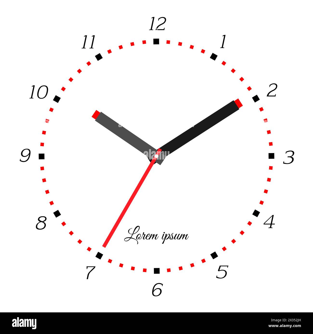 Vector illustration of mechanical clock. Clock face on white background ...