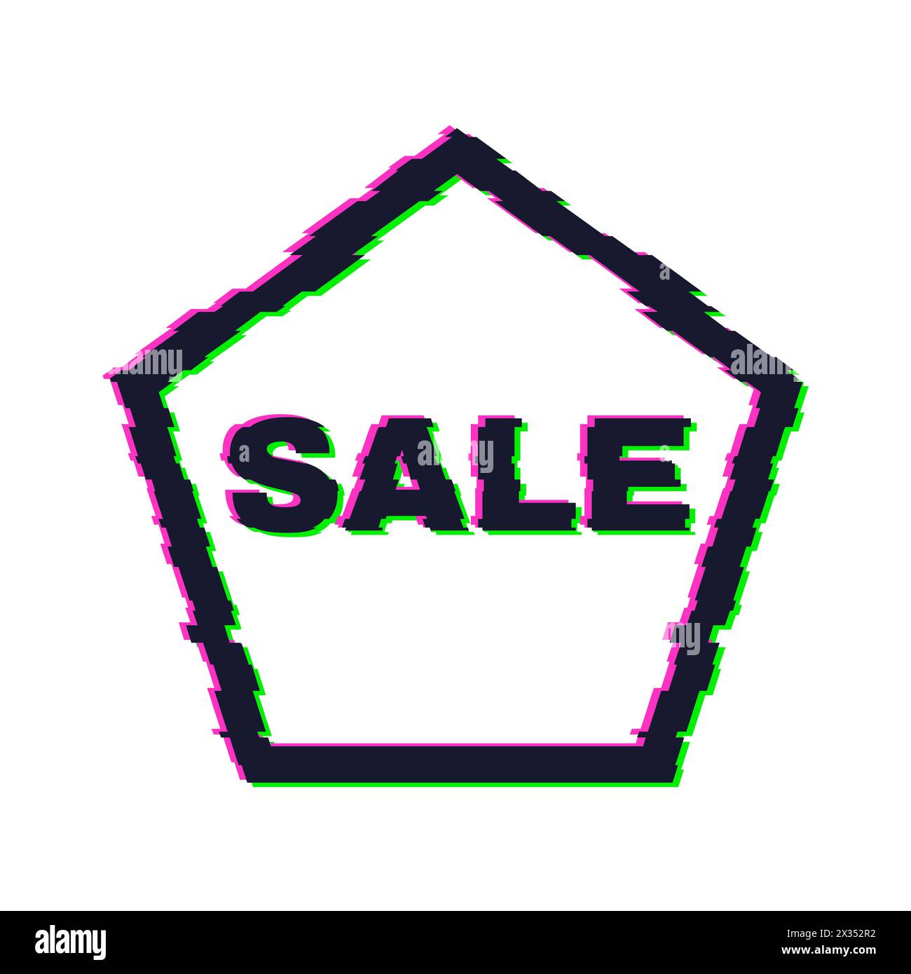 Distorted glitch sale banner with error effect on the edges and in text ...