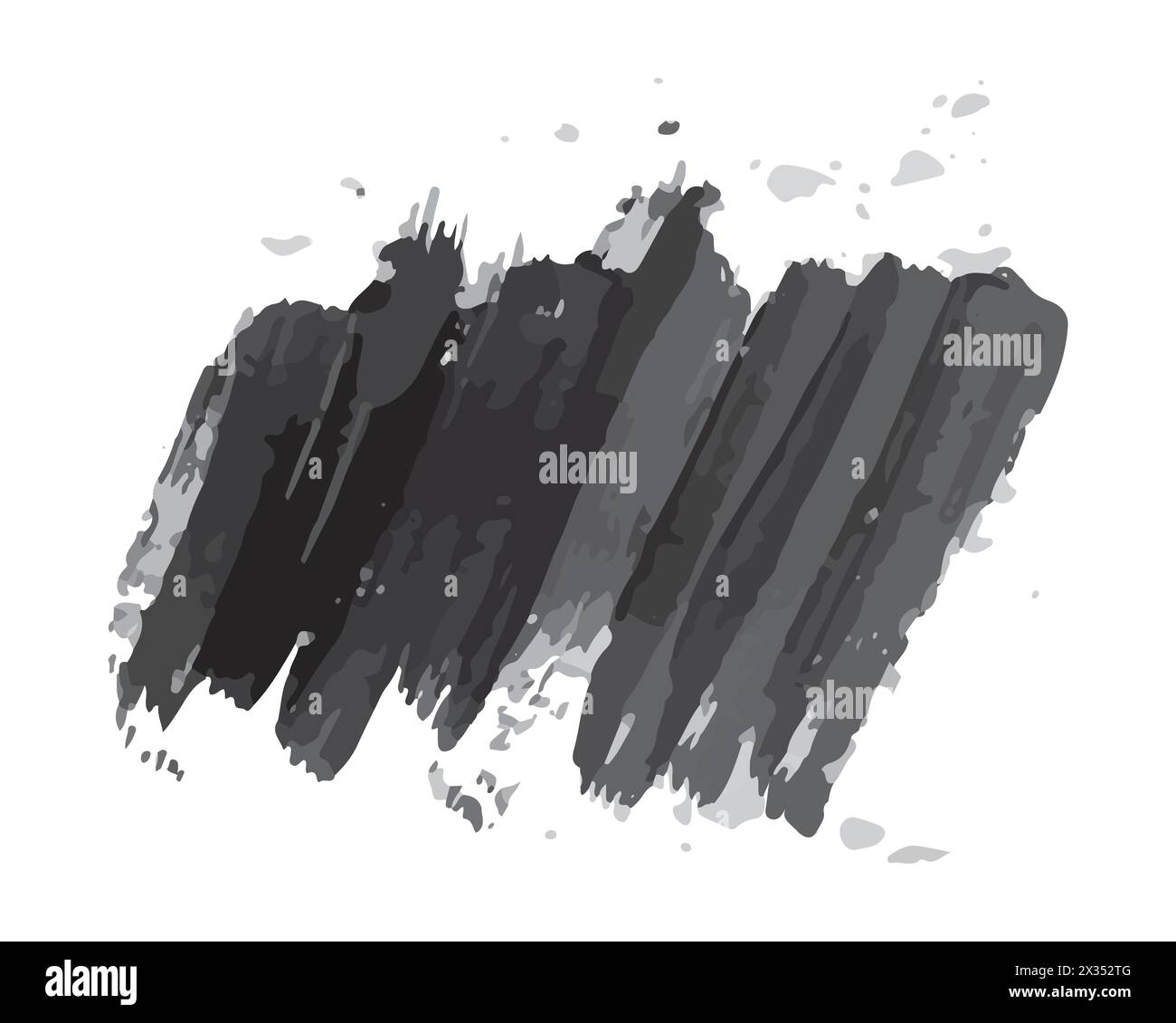 Black hand drawn ink stain. Ink spot isolated on white background ...