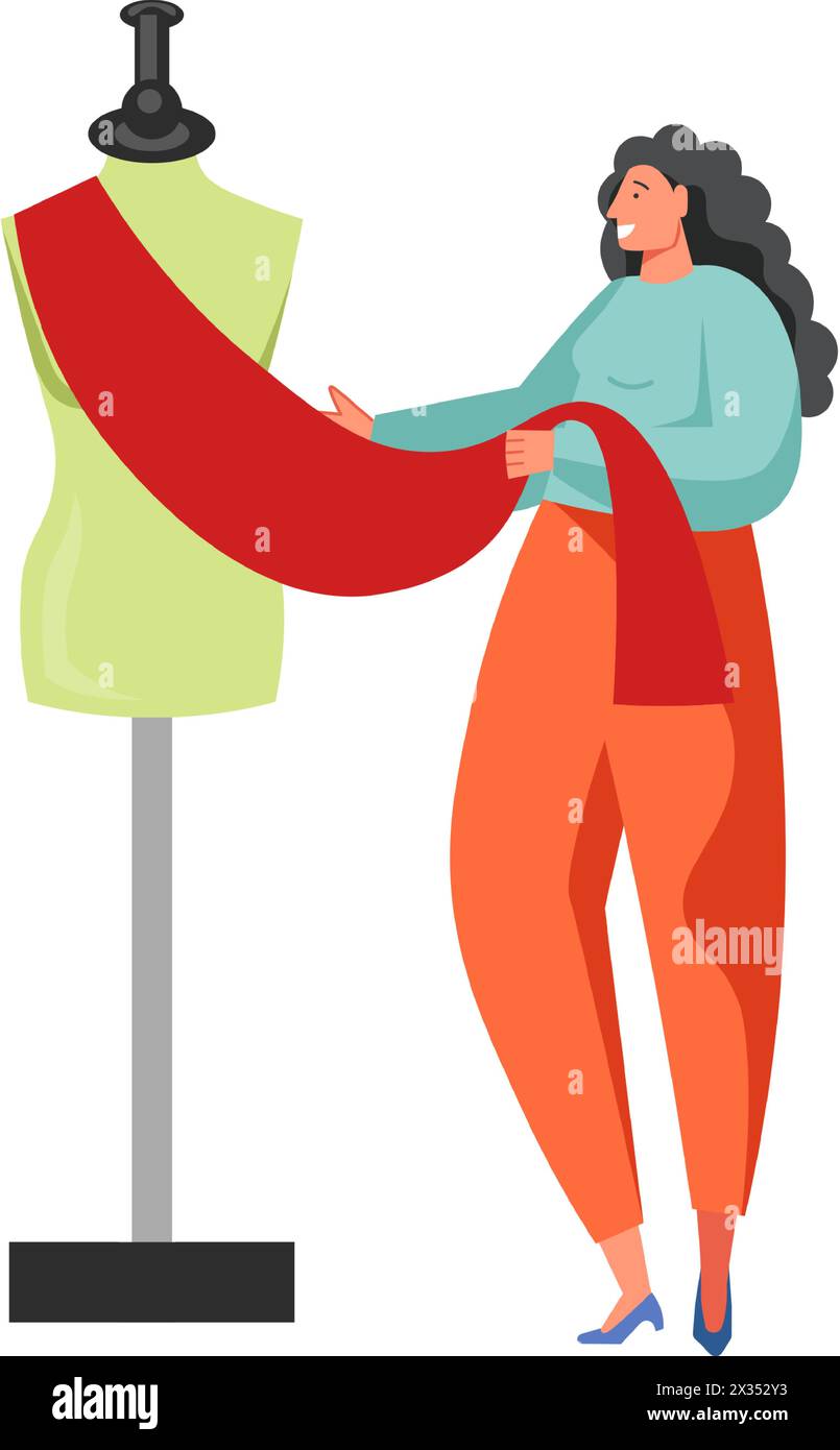 Sewing business people, vector flat isolated illustration Stock Vector ...