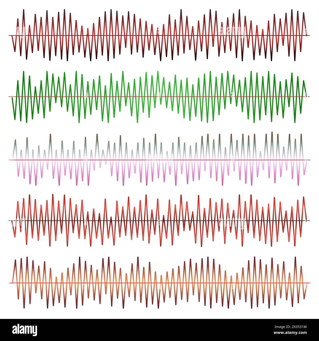 Sound waves vector set. Audio equalizer. Sound & audio waves isolated on black background Stock ...