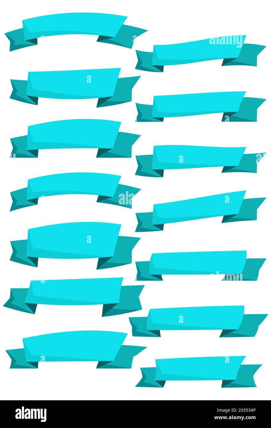 Set of blue cartoon ribbons and banners for web design. Great design ...