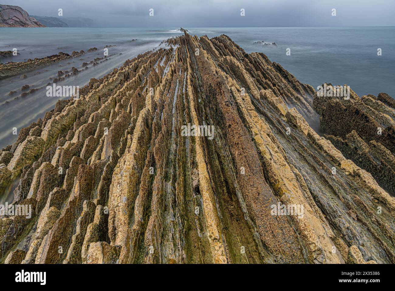 Steeply-tilted Layers of Flysch, Flysch Cliffs, Basque Coast UNESCO ...