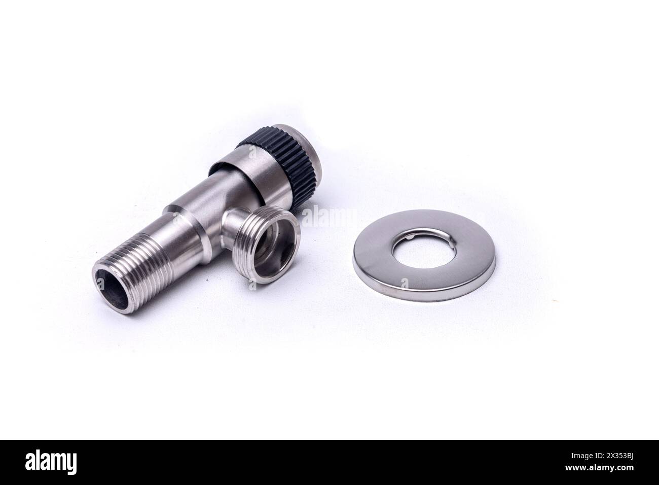 Corner water faucet isolated on white Stock Photo - Alamy