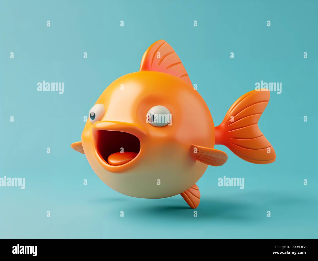 Smilie face fish emoji 3d character render happy Stock Photo - Alamy