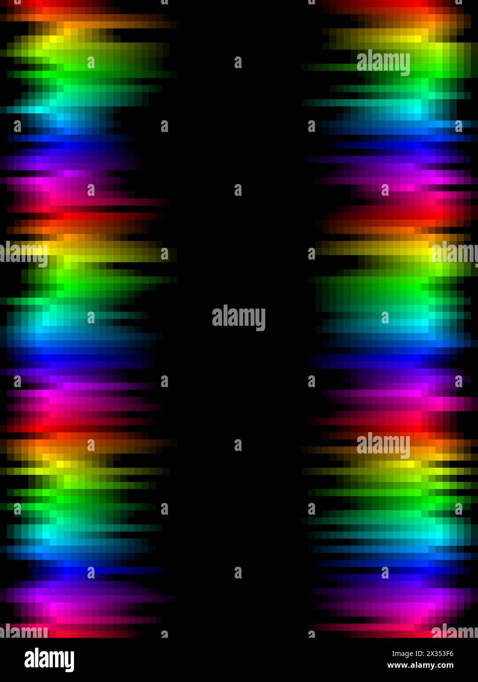 Rainbow stripes gradient with squares mosaic pattern, black background ...