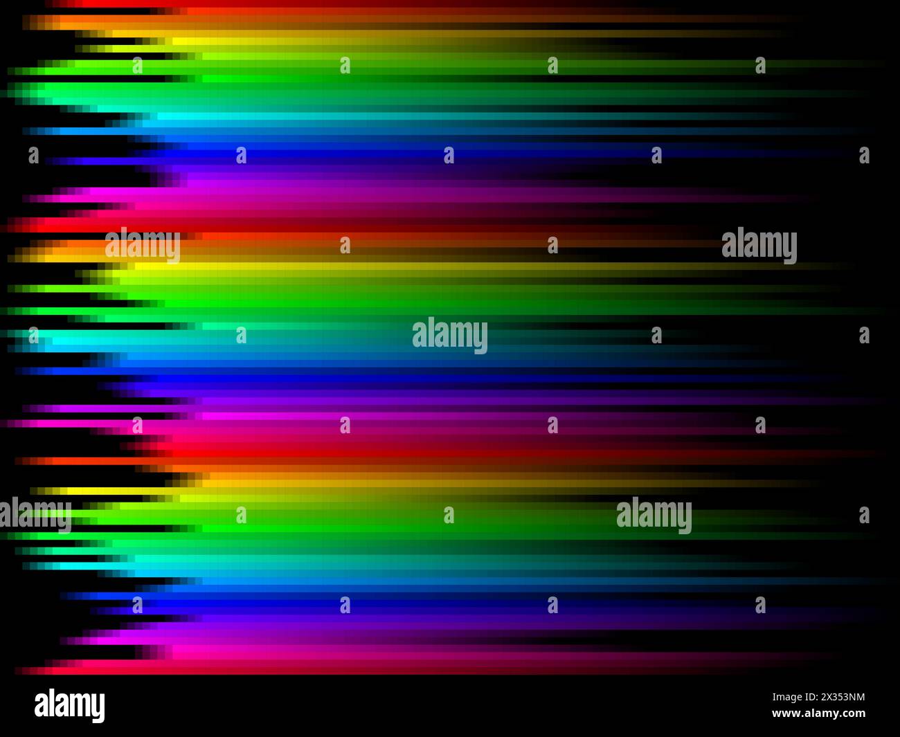 Rainbow stripes gradient with squares mosaic pattern, black background ...