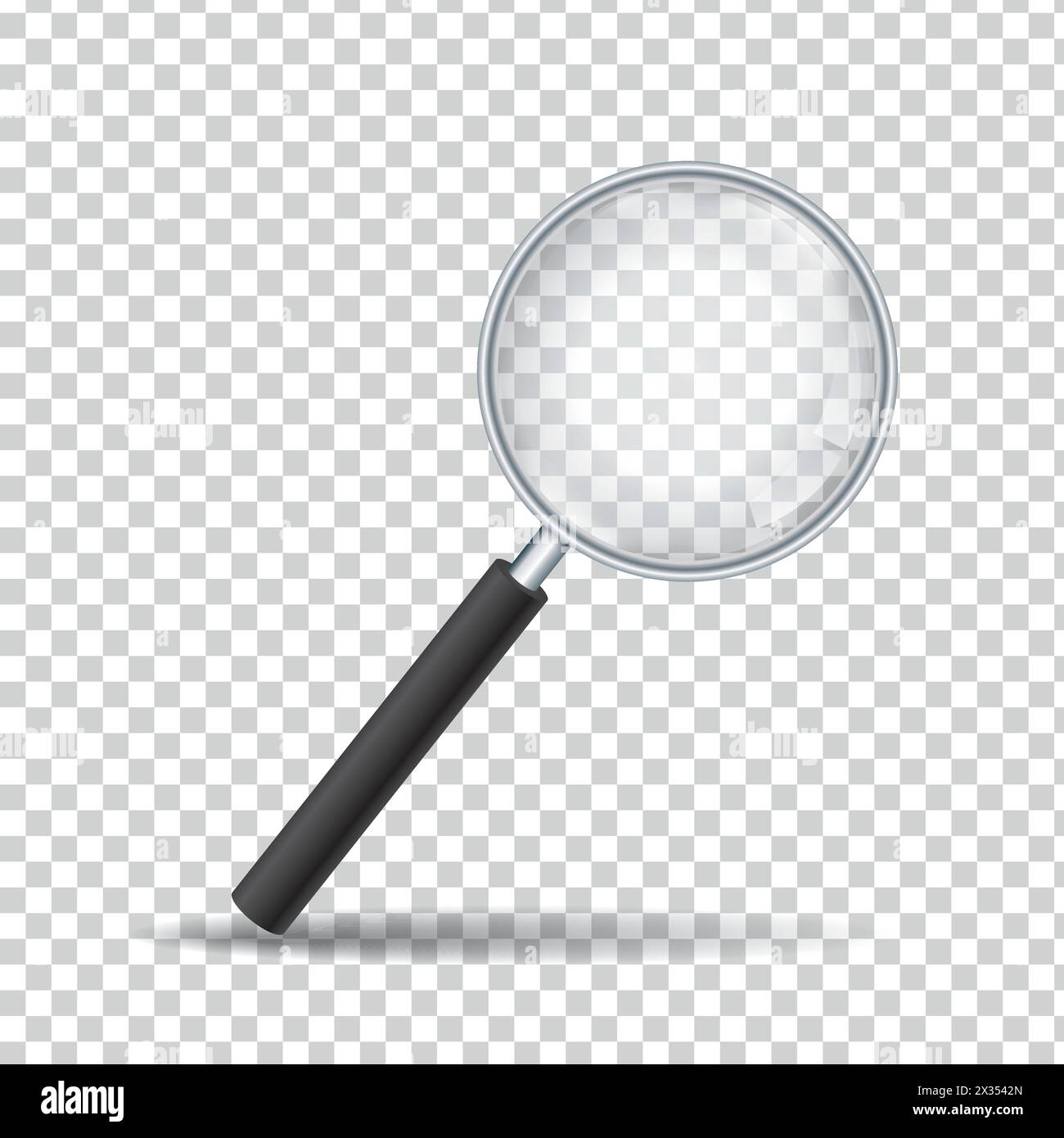Realistic magnifying glass on transparent background, Vector ...