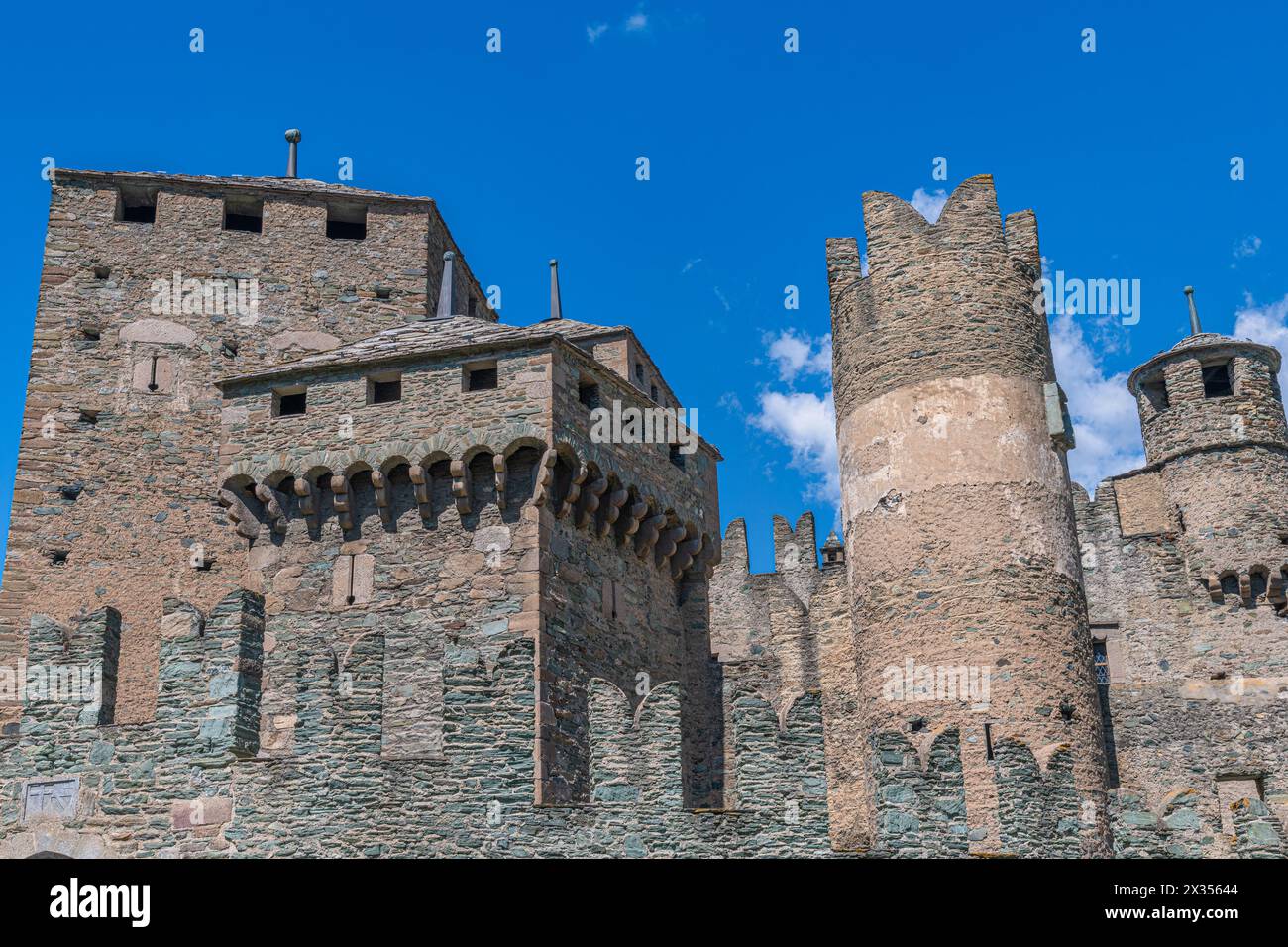 Castello di Fénis - The Fenis Castle in Aosta Valley, Italy Stock Photo ...