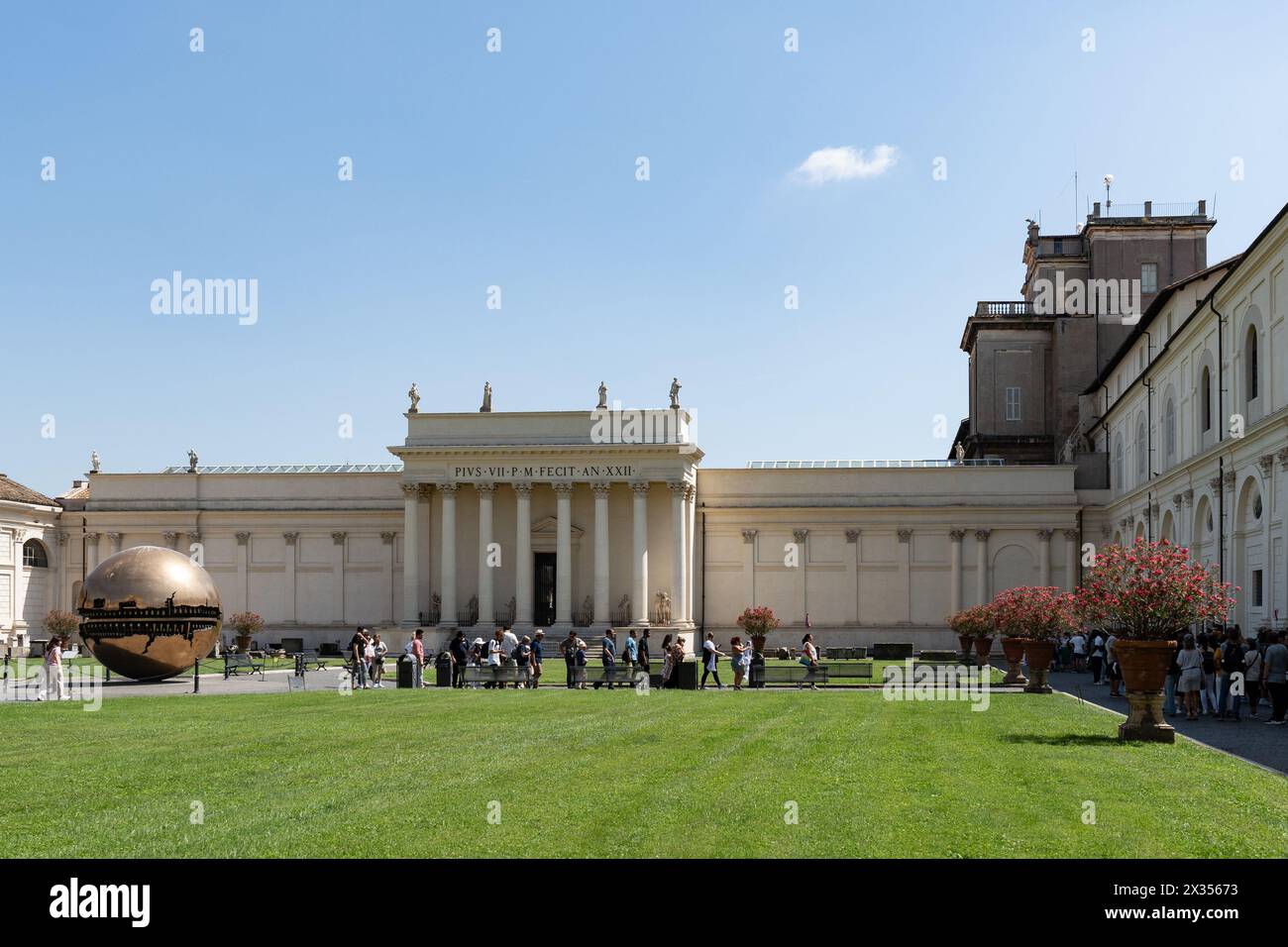 Vatican City - July 14 2023: View of courtyard of the Pigna, Vatican ...