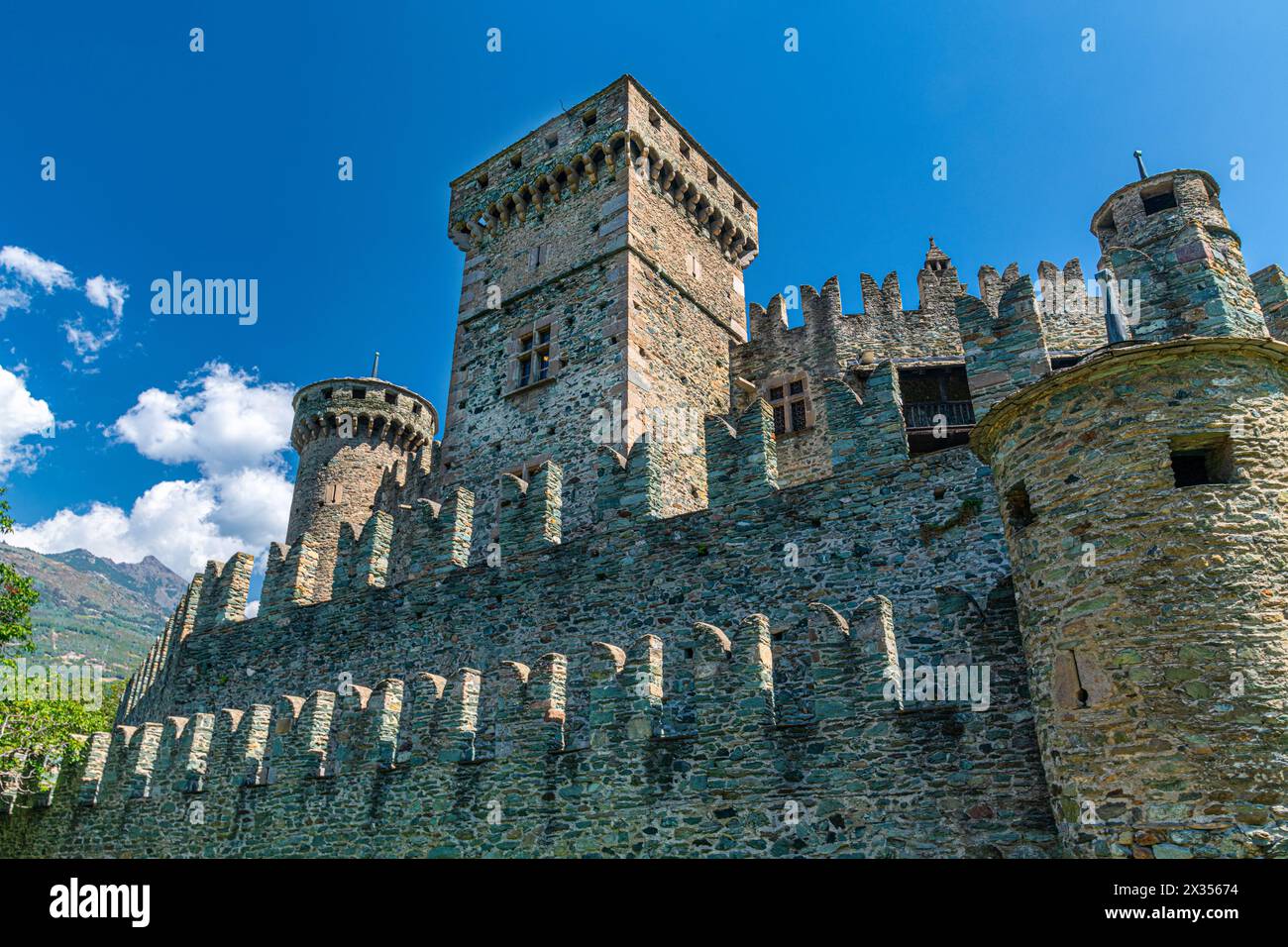 Castello di Fénis - The Fenis Castle in Aosta Valley, Italy Stock Photo ...