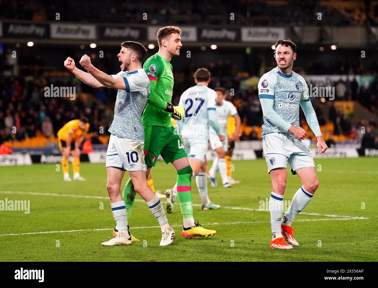 Bournemouth's Ryan Christie, Adam Smith and goalkeeper Mark Travers ...