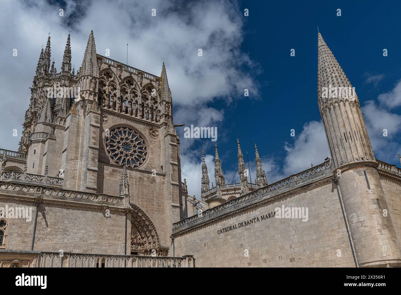 Cathedral of Saint Mary in Burgos. Burgos is a city in northern Spain ...