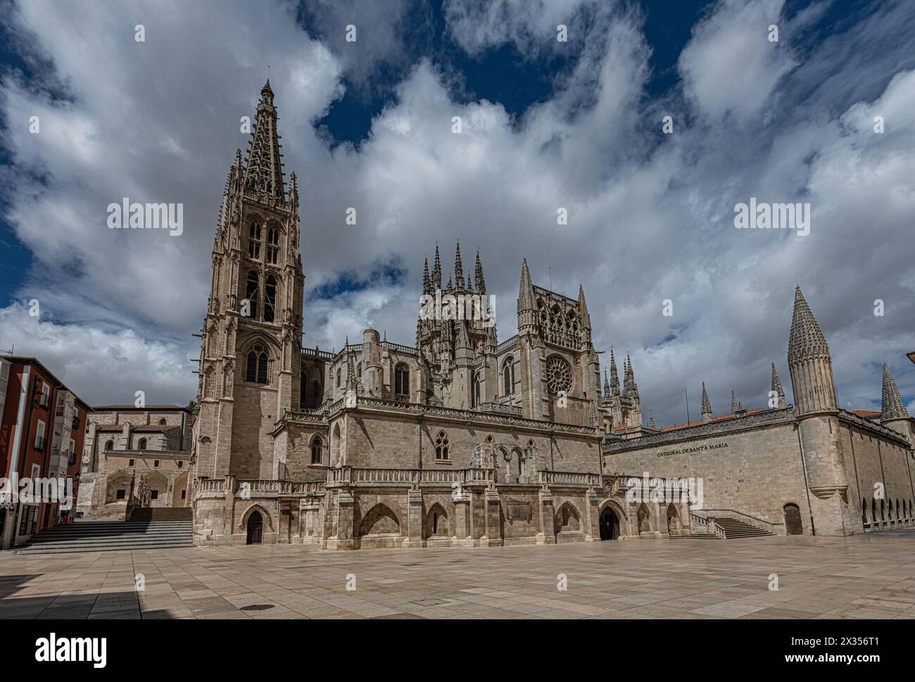 Cathedral of Saint Mary in Burgos. Burgos is a city in northern Spain ...