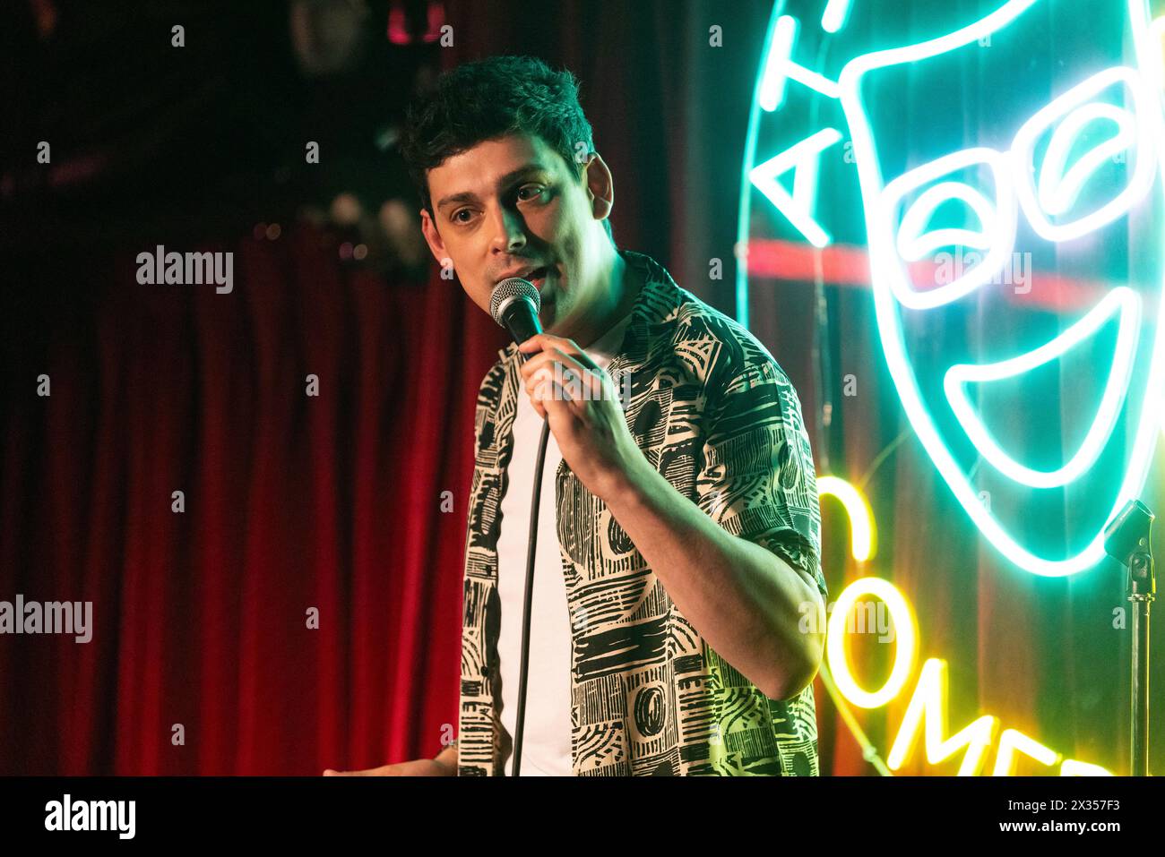 EDITORIAL USE ONLY Comedian Matt Richardson performs at Specsavers ...