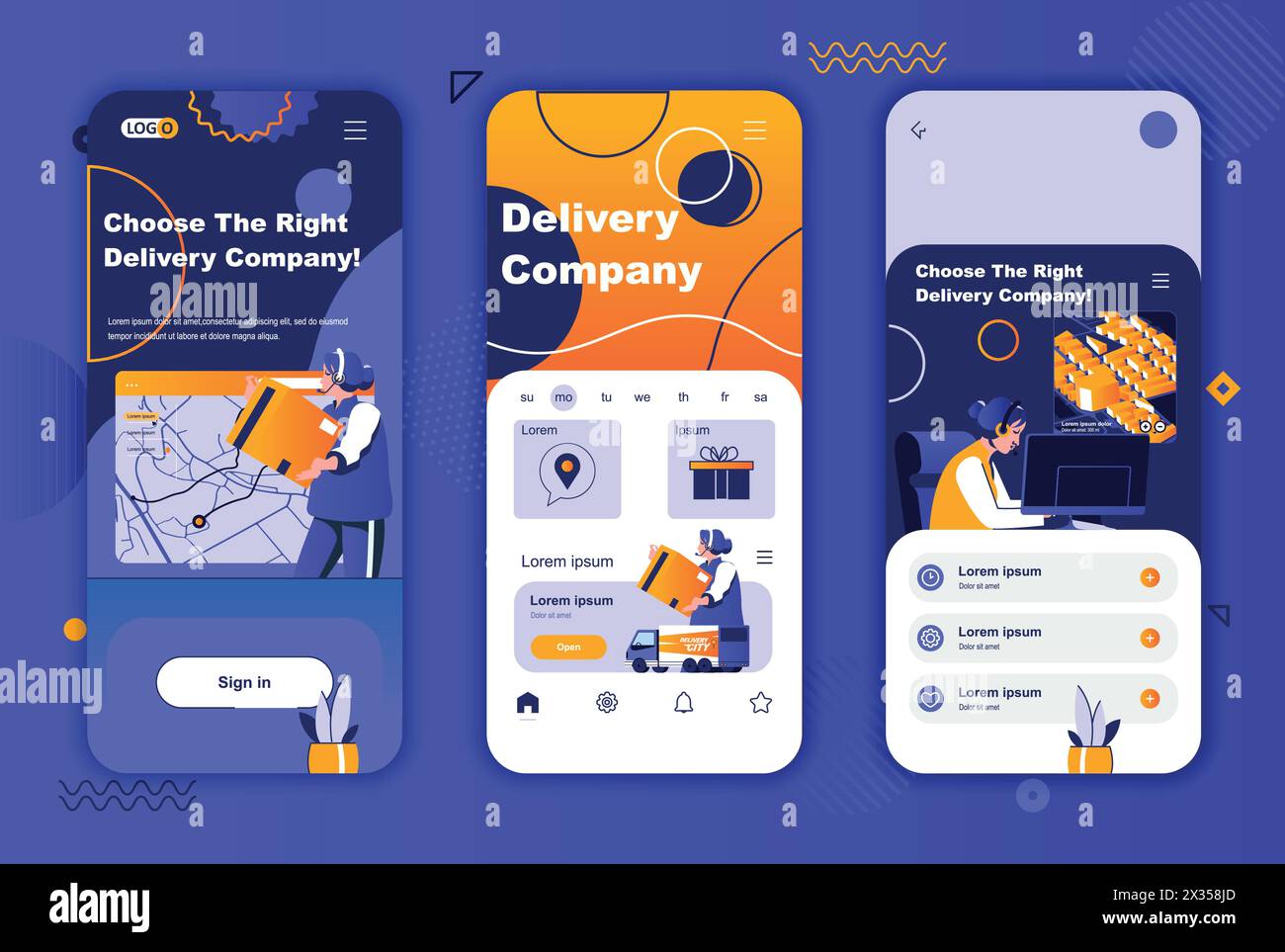 Delivery service social media post vector vectors hi-res stock ...