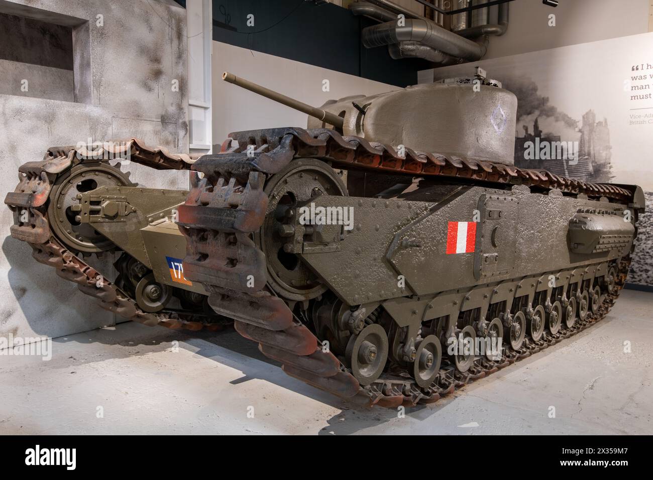 Bovington.Dorset.United Kingdom.February 25th 2024.A Churchill 2 tank ...