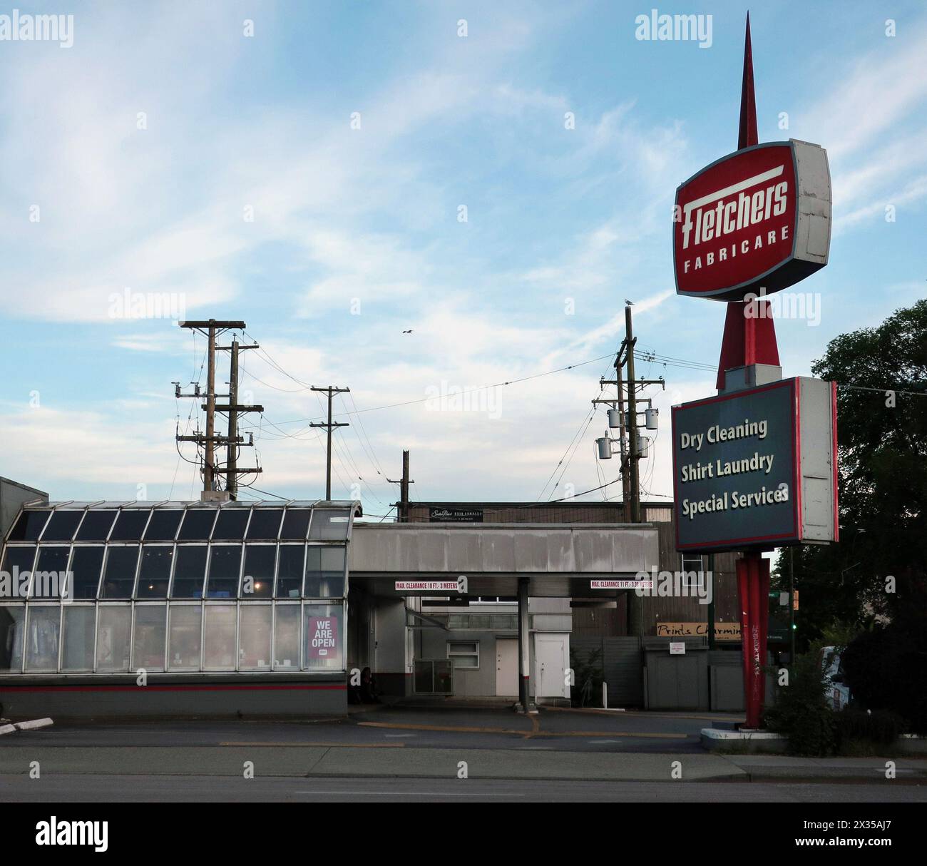 1960's vintage retail dry cleaners, with drive-in entrance and classic ...