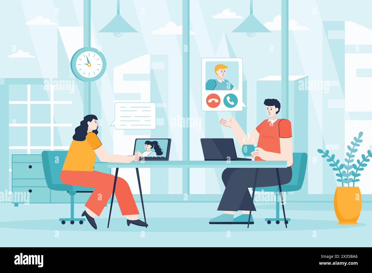 Videoconferencing vector vectors hi-res stock photography and images ...