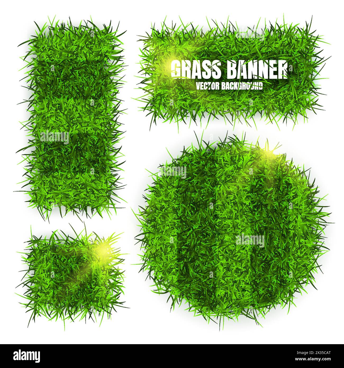 Green grass banners, background. Field, meadow texture, grassy ...