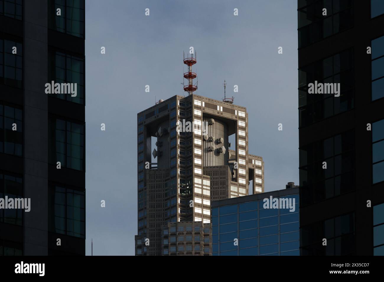The Tokyo Metropolitan Government Towers seen between other tall ...