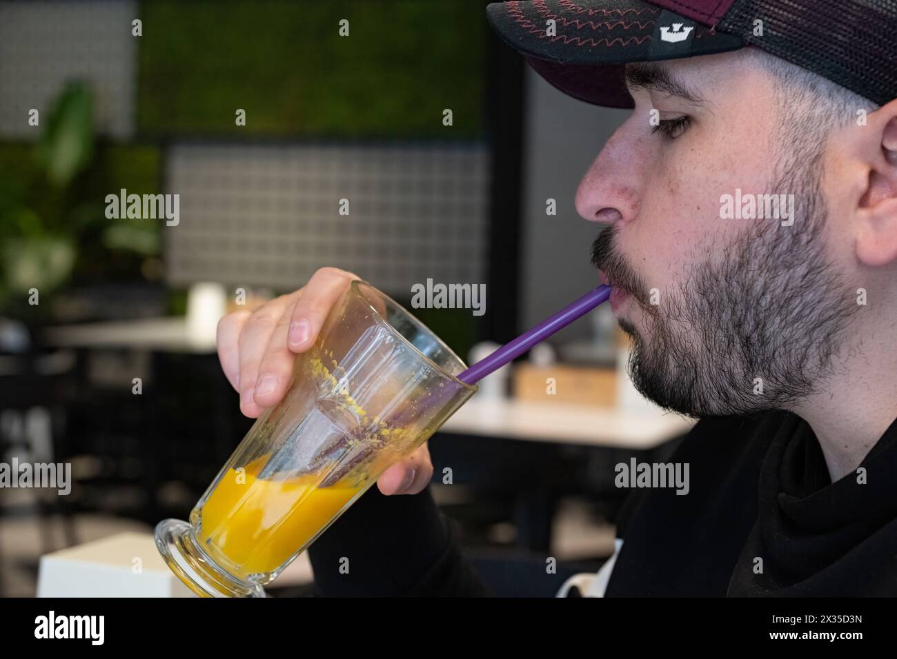 Boy drinking water straw hi-res stock photography and images - Alamy