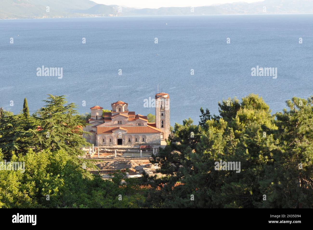 St. Clement's Church at the Plaosnik site in Ohrid. Built in 893 AD and ...