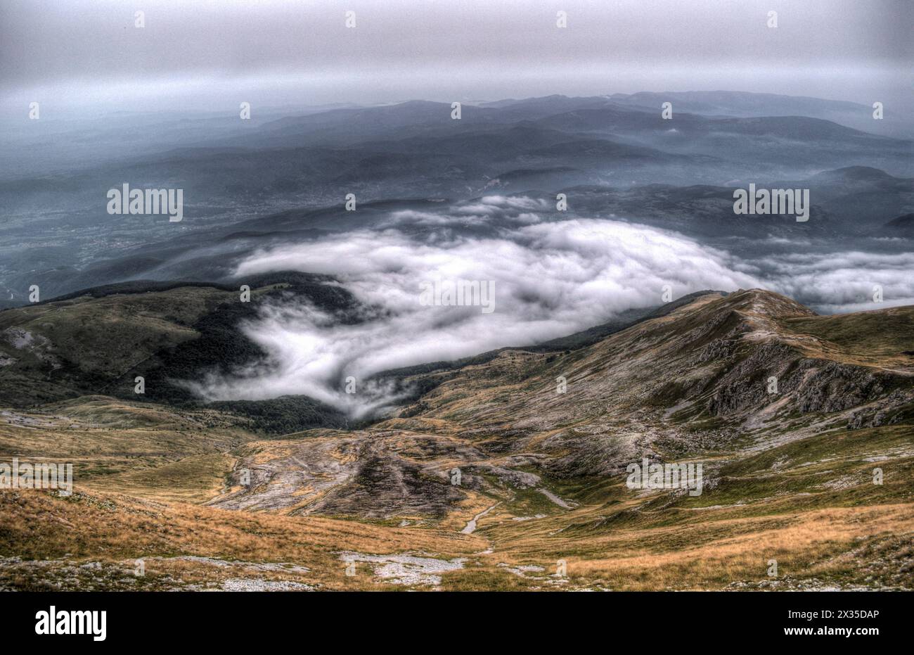 A panoramic view from the climb and from the ridge to the Ljuboten peak ...