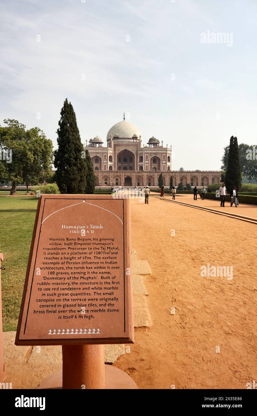 India, Delhi, Humayun's Tomb, built by Hamida Banu Begun in 1565-72 A.D ...