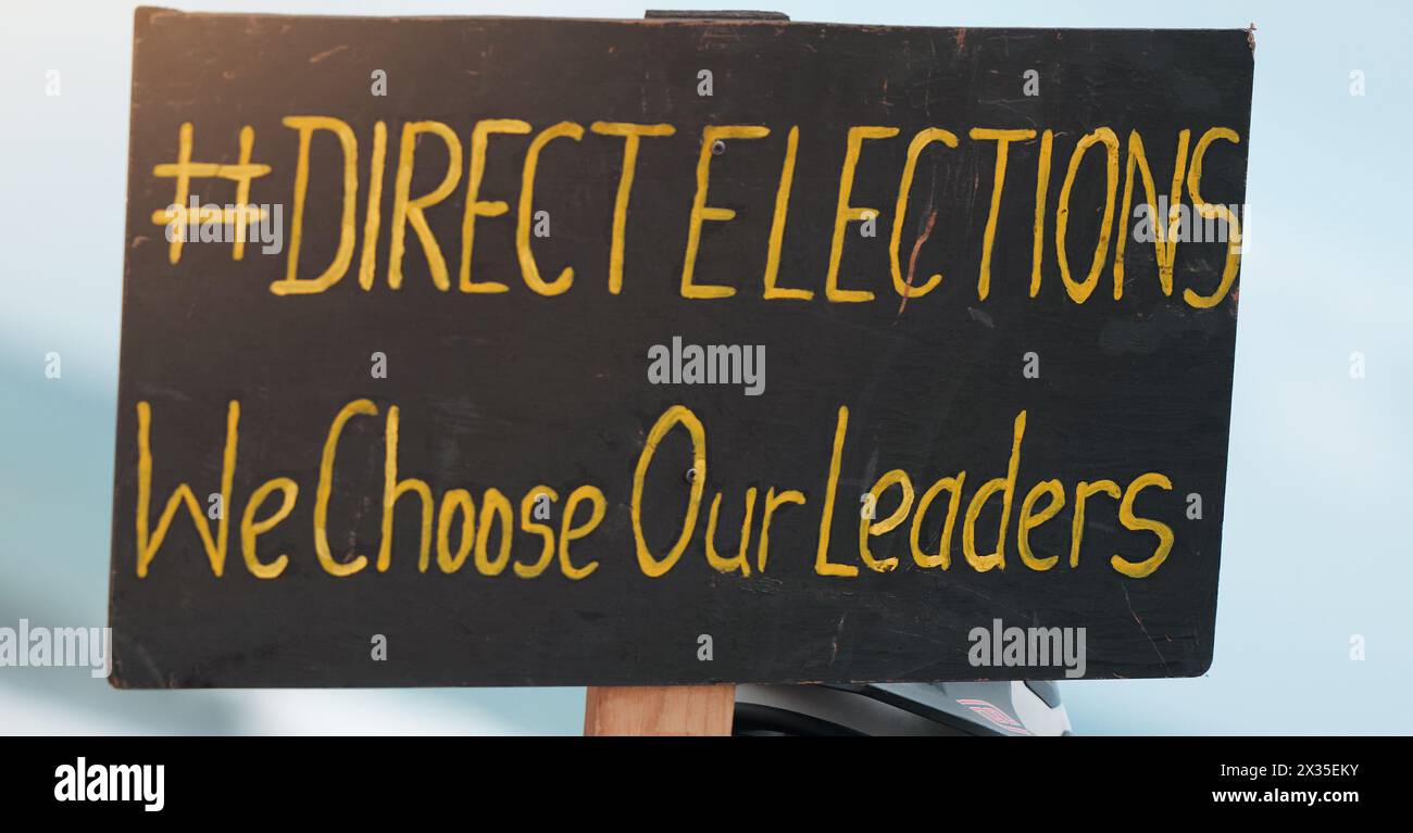 Banner, protest and government with politics, rally and poster for ...