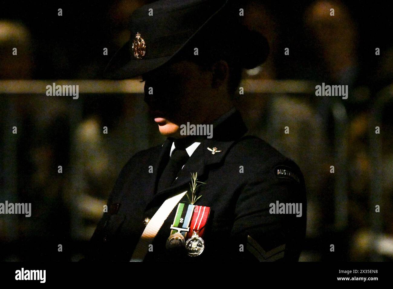 A member of the Catafalque Party participates in the annual at the ...