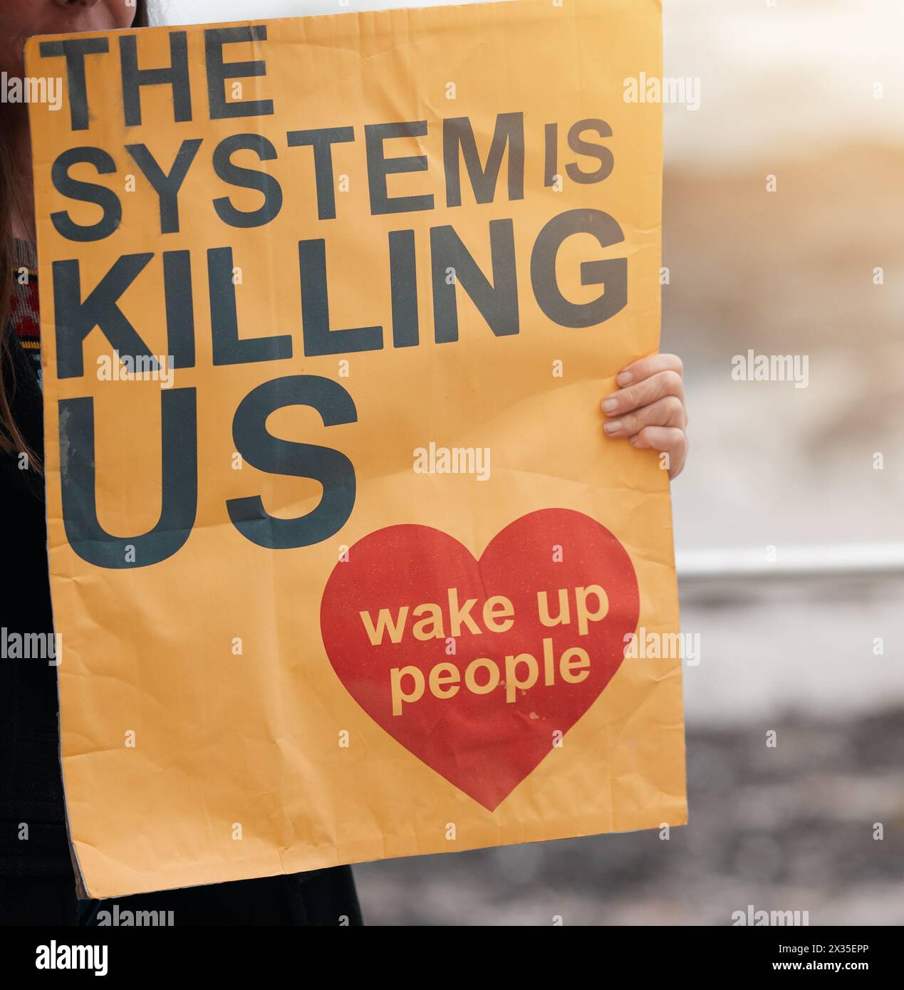 System change not climate change banner hi-res stock photography and ...