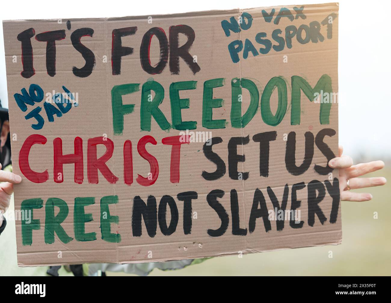 Poster, anti vaccine and protest with freedom, street and communication ...