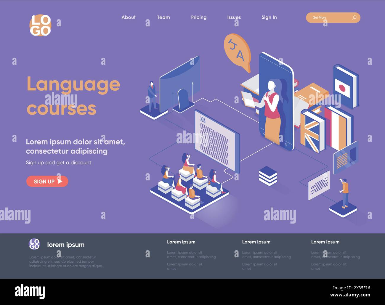 Online tutor landing page Stock Vector Images - Alamy