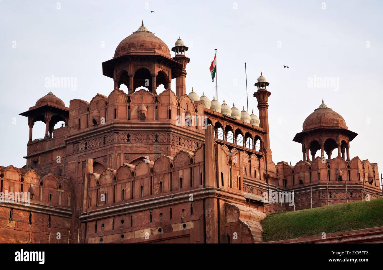 India, Delhi, the Red Fort, on the banks of the river Yamuna, it was ...