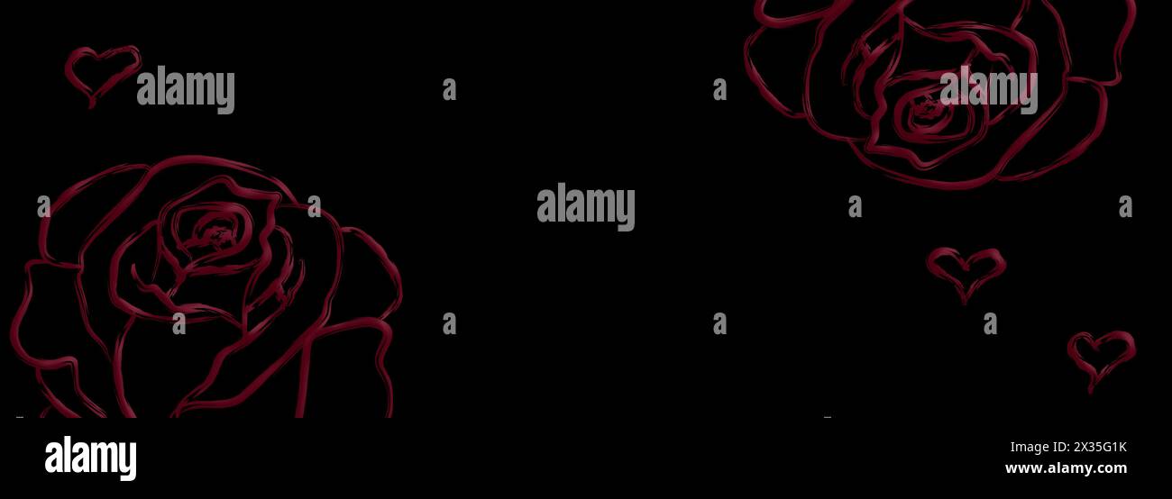 Banner design with roses hi-res stock photography and images - Alamy